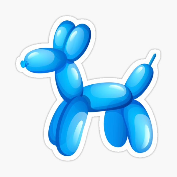 Pegatina «Perro globo azul» de MadEDesigns | Redbubble