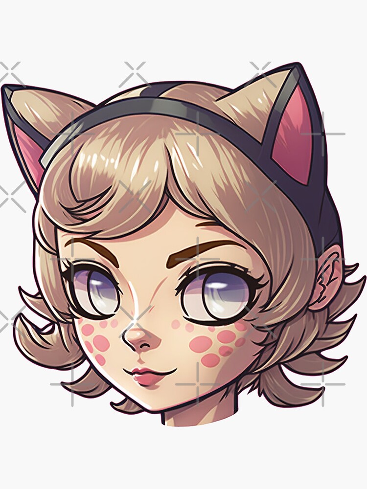 ""Maegan" - Cat-girl Anime Waifu" Sticker for Sale by Waifu-Stickers ...