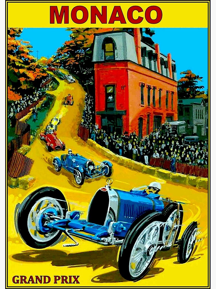 "MONACO : Vintage Grand Prix Auto Racing Advertising Print" Poster for ...