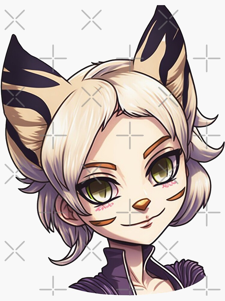 ""Gabby" - Cat-girl Anime Waifu" Sticker for Sale by Waifu-Stickers ...