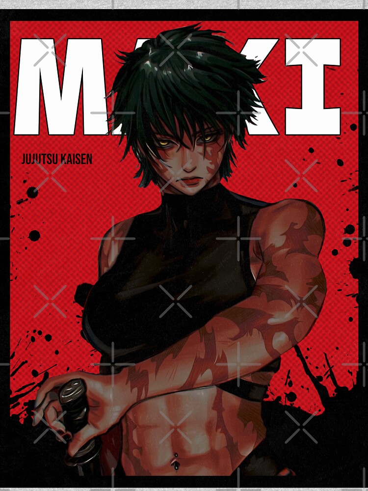 "Maki Zenin Jujutusu Kaisen Red Comic Design v3" T-shirt for Sale by ...
