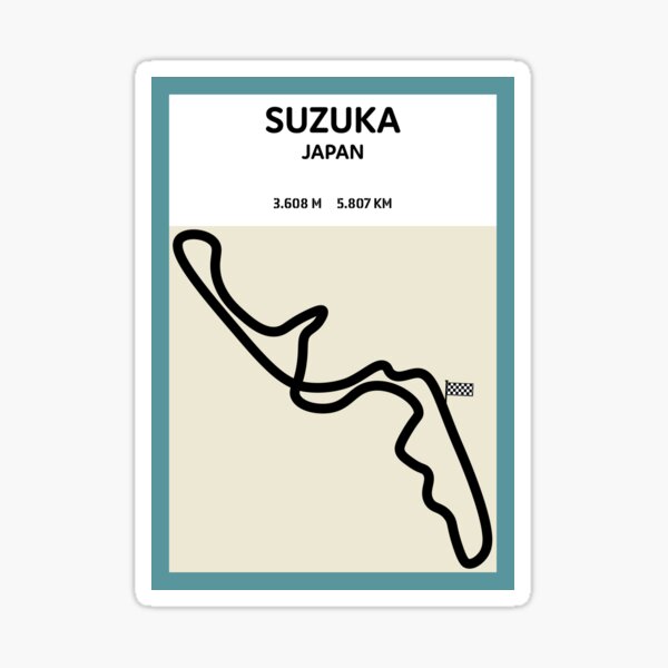 "Suzuka Japan Minimalist F1 Circuit" Sticker for Sale by MitchInSpain ...