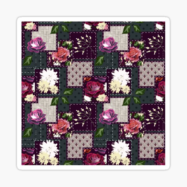 " Retro floral patchwork" Sticker for Sale by marinaklykva | Redbubble