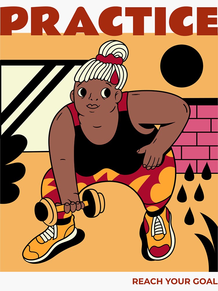 "Practice reach your goal" Sticker for Sale by Eugenie974 | Redbubble