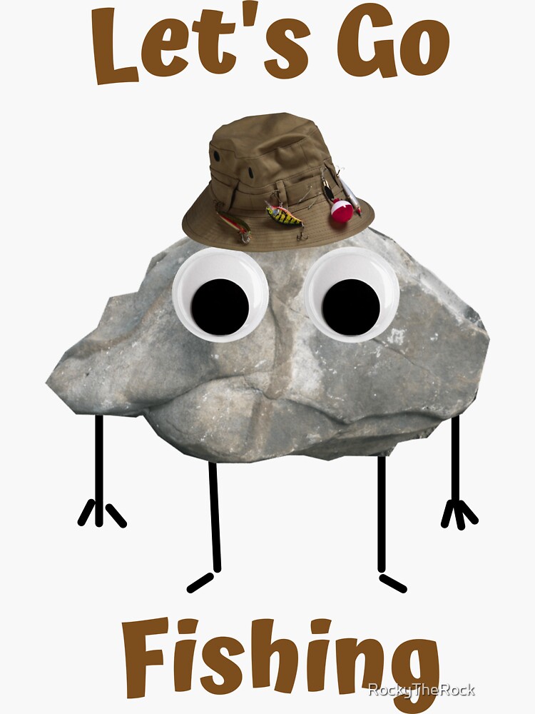 "Lets Go Fishing" Sticker for Sale by RockyTheRock | Redbubble