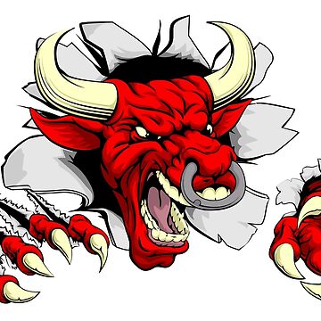 "Angry Scary Bull" Poster for Sale by Mahe-Art | Redbubble
