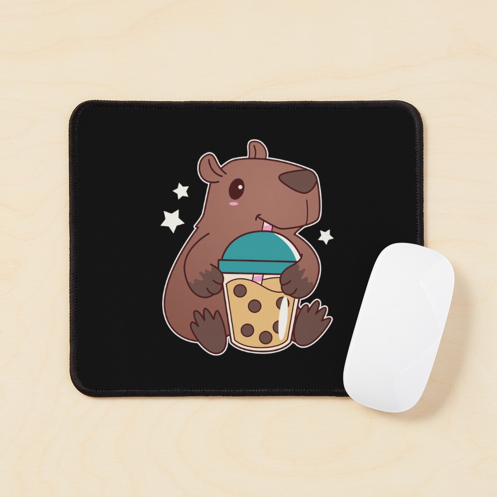 "Cute Kawaii Capybara Drinking Bubble Tea - Boba Capibara " Art Print ...