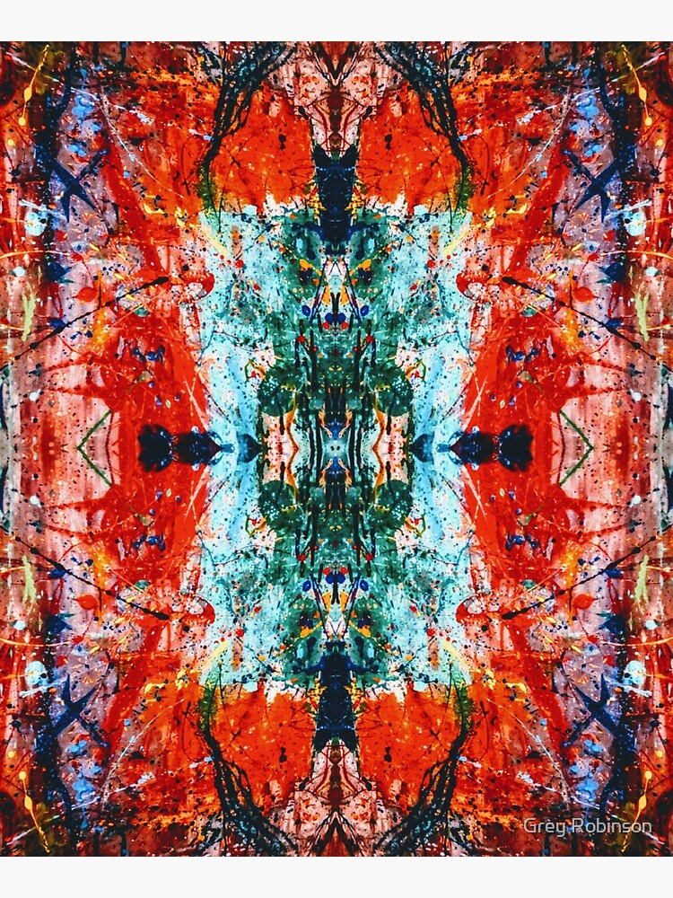 "Trippy psychedelic splatter paint pattern red" Sticker for Sale by ...