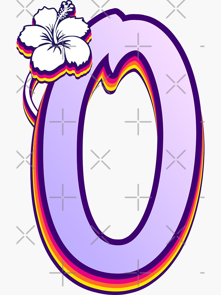 "Number 0 - Hibiscus Flower" Sticker for Sale by cuteartdesign | Redbubble