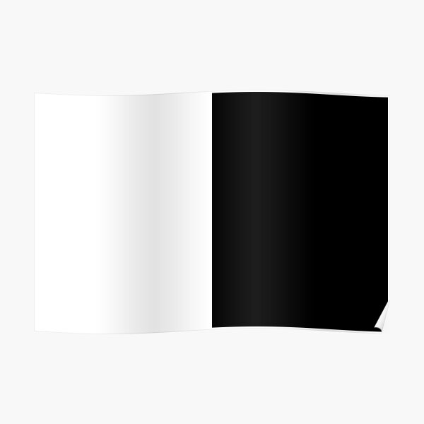 "Black and White Minimal Vertical Half Solid Color" Poster for Sale by ...