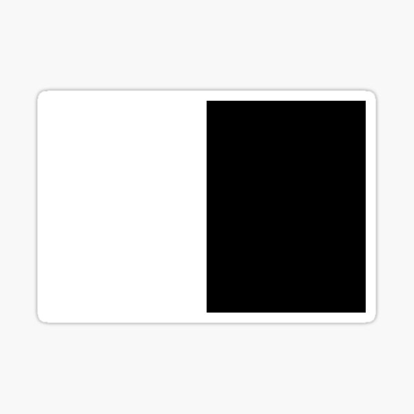 "Black and White Minimal Vertical Half Solid Color" Sticker for Sale by ...
