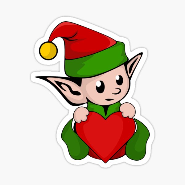 "cute christmas elf " Sticker for Sale by TheVIP | Redbubble