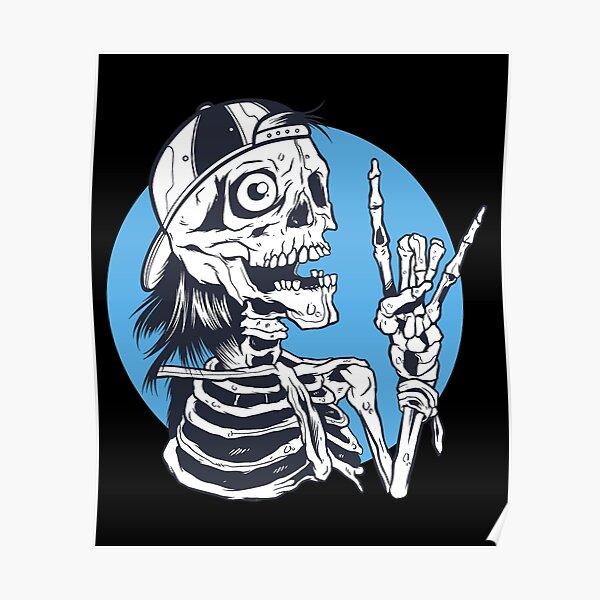 "rocker skeleton" Poster for Sale by DerSenat | Redbubble