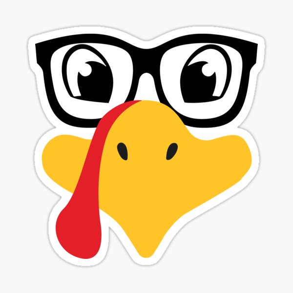 Turkey Nerd Face Sticker For Sale By Goodthings99 Redbubble
