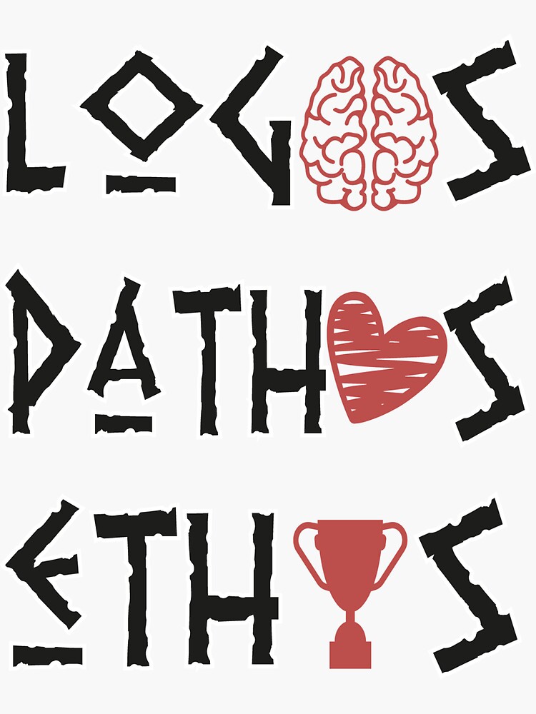 " rhetorical triangle logos ethos pathos philosophy " Sticker for Sale ...