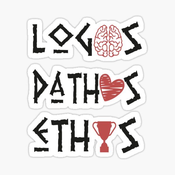 " rhetorical triangle logos ethos pathos philosophy " Sticker for Sale ...