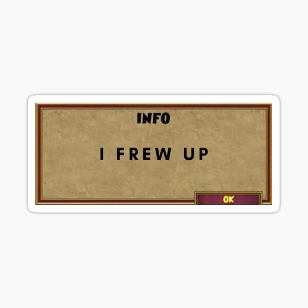 "I Frew Up in Wizard 101" Sticker for Sale by spacecadetpaige | Redbubble
