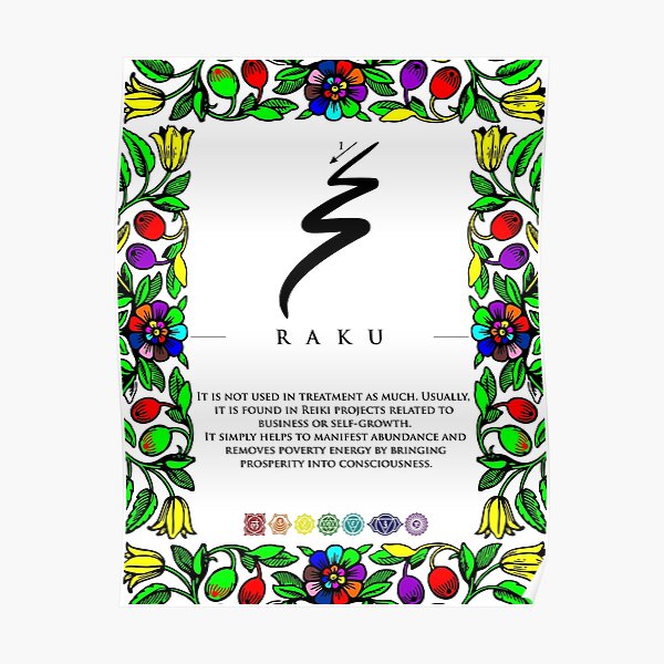 "Raku Symbol - Reiki Symbol Karuna Shamballa Healing Symbol" Poster for ...