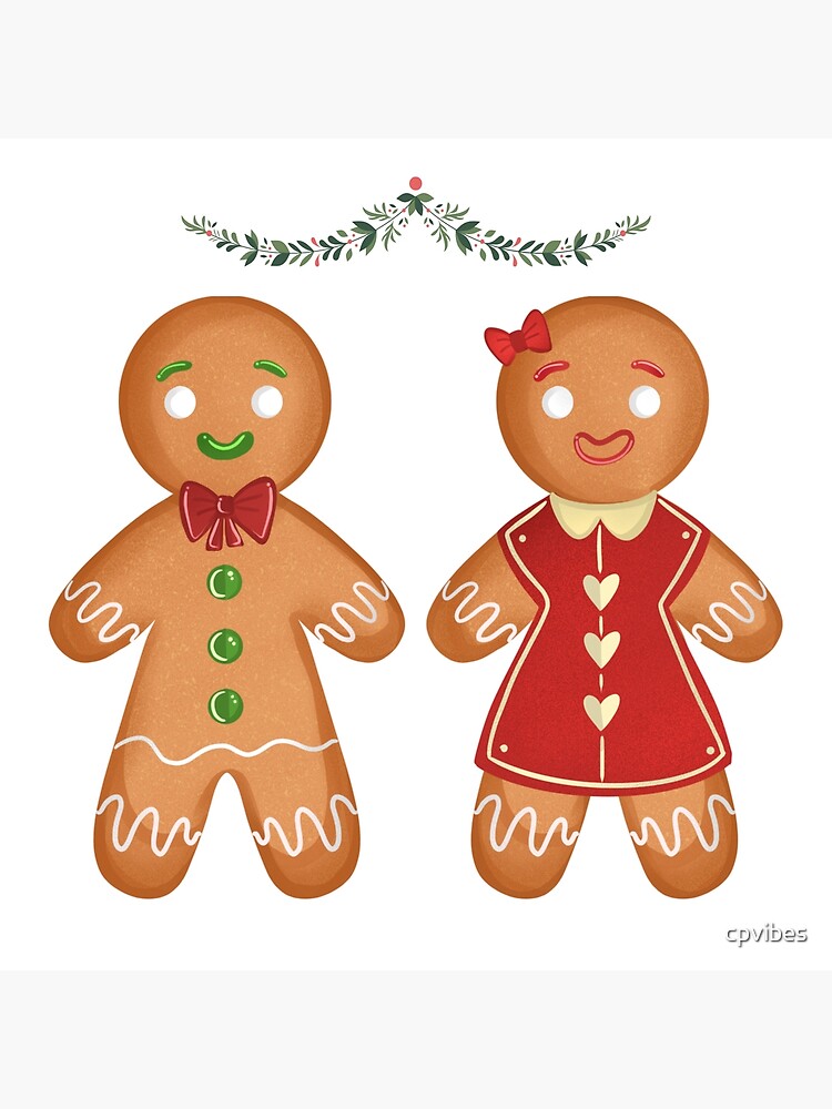 "Mr. & Mrs Gingerbread, Christmas Tree Cakes" Poster for Sale by ...