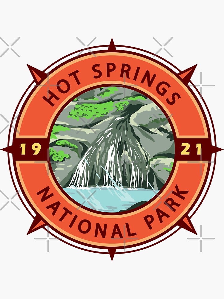 "Hot Springs National Park Retro Compass Emblem" Sticker for Sale by ...
