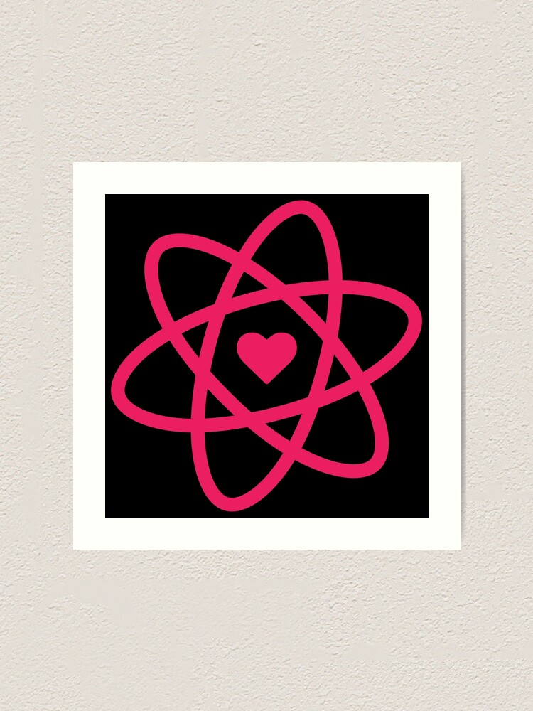 "React Js is love - New React Code Logo" Art Print for Sale by ...
