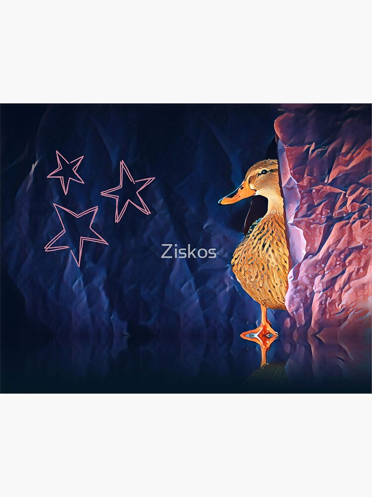 "Duck looking at stars." Sticker for Sale by Ziskos | Redbubble