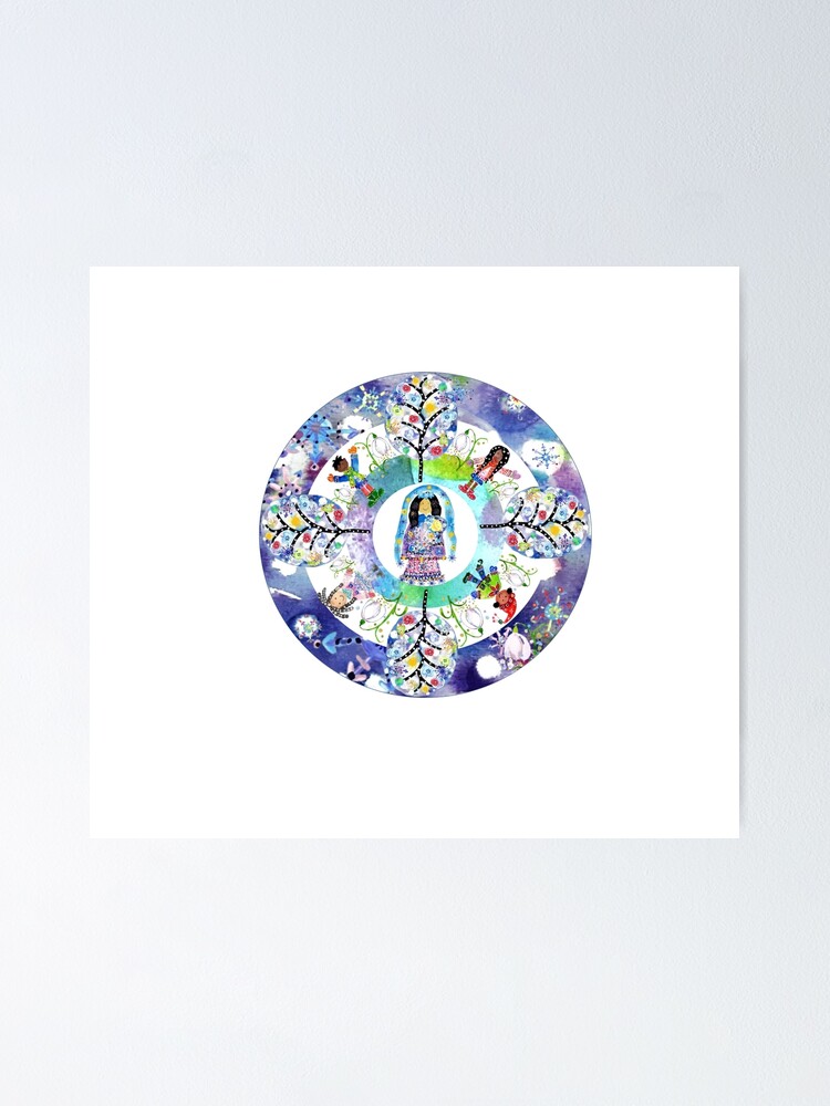 "The Winter Solstice Mandala. Watercolour Collage" Poster for Sale by ...