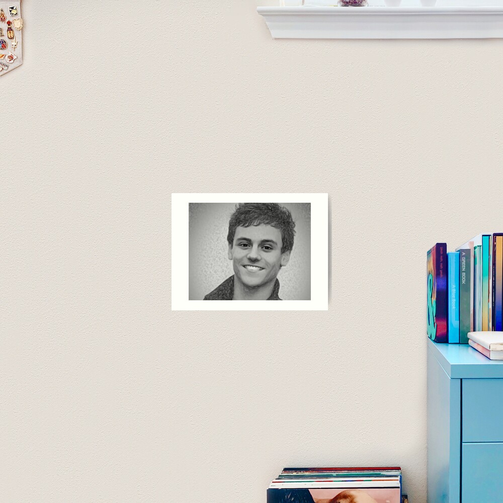 "Drawing - Tom Daley handsome smile" Art Print by michaeltaggart ...