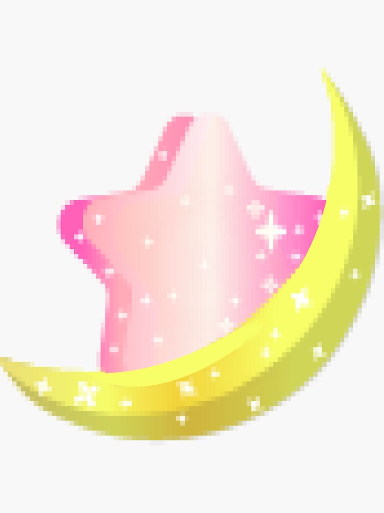"cute pink star and moon" Sticker for Sale by Snakepearl | Redbubble