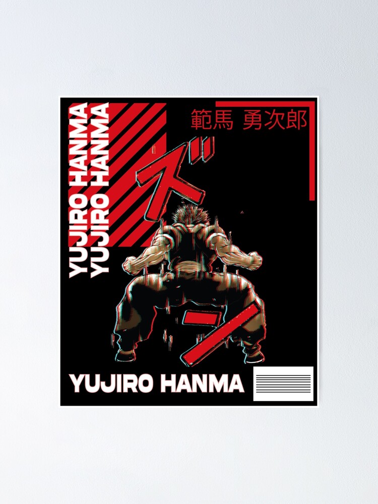"Yujiro Hanma Back Baki Hanma The Grappler Training " Poster for Sale ...