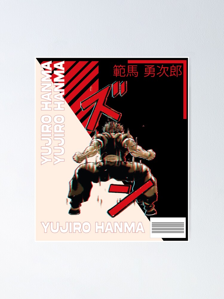 "Yujiro Hanma Back Baki Hanma The Grappler Training " Poster for Sale ...