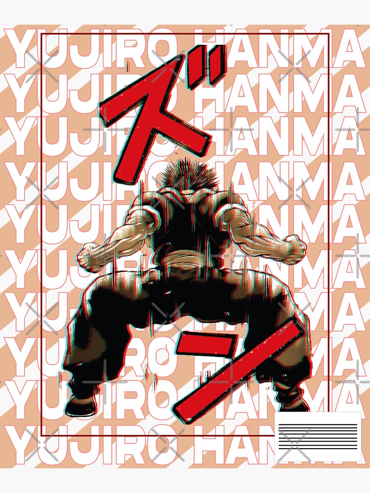 " Yujiro Hanma Back Training For Otaku Gym" Sticker for Sale by ...