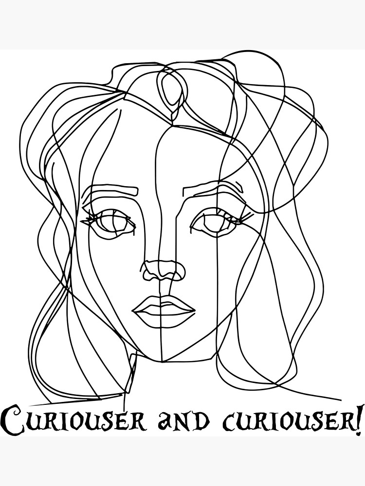 "Alice in wonderland line drawing" Poster for Sale by PrintPhrases ...