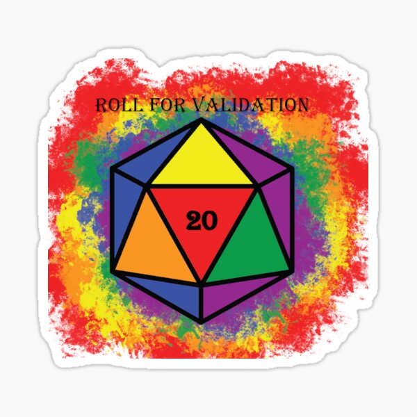 "Roll For Validation: Rainbow Pride" Sticker for Sale by Izayo-Darke1 ...