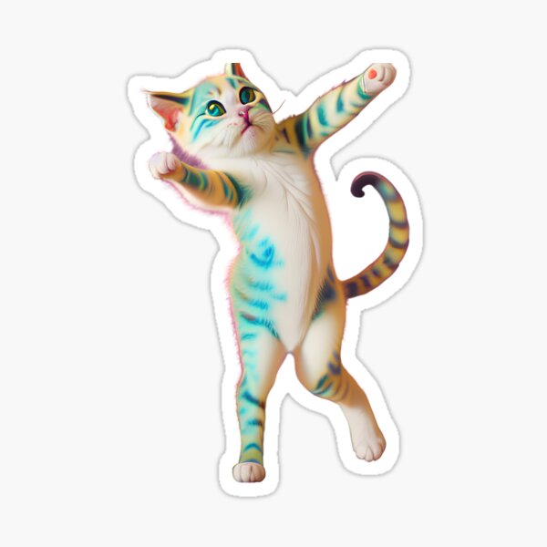 "dabbing cat kitten funny dab cool dance kitty" Sticker for Sale by ...