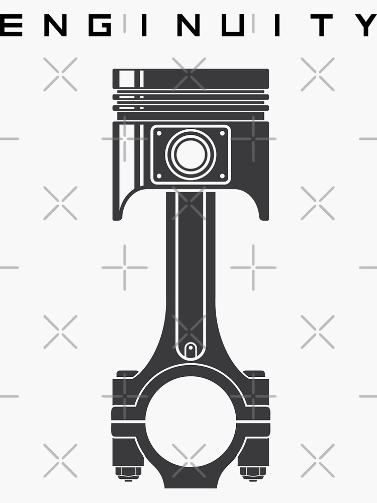 "Enginuity - fusion of the words, engine and ingenuity" Sticker for ...