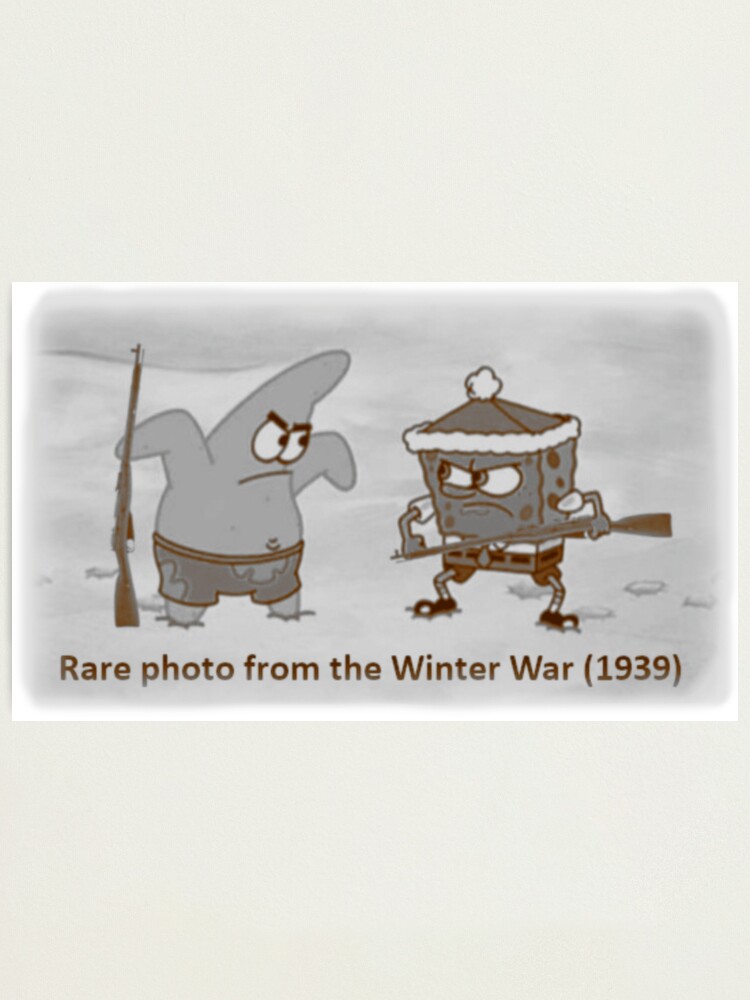 "Spongebob winter war fake history meme" Photographic Print for Sale by ...