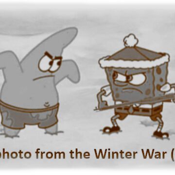 "Spongebob winter war fake history meme" Sticker for Sale by SilverFrog ...