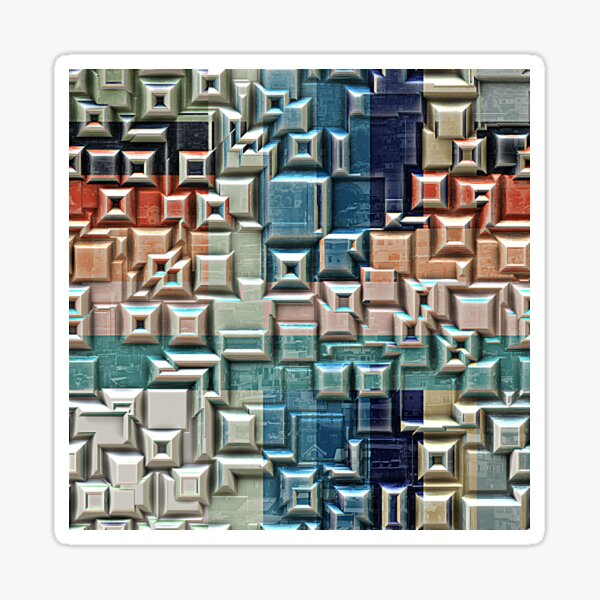 "3D Metallic Structure" Sticker for Sale by perkinsdesigns | Redbubble