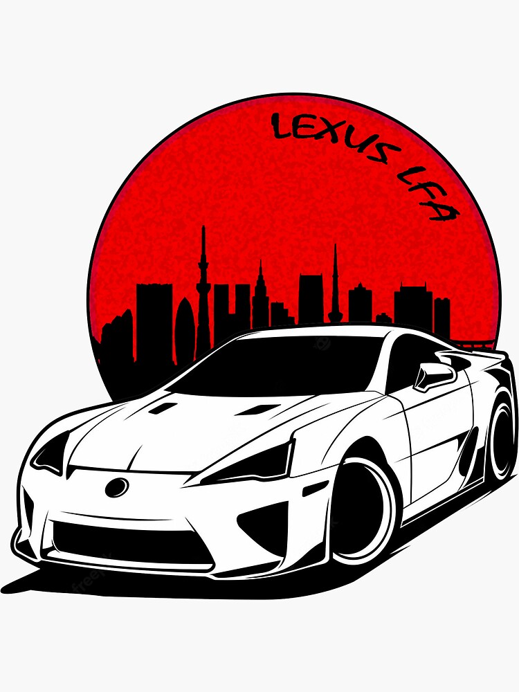 "Lexus LFA, JDM Car in Tokyo" Sticker for Sale by T-JD | Redbubble