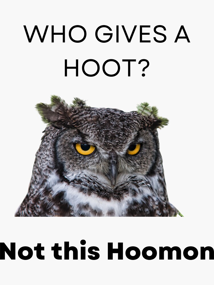 "Who give a Hoot. Owl Black" Sticker for Sale by AWhiteneck | Redbubble