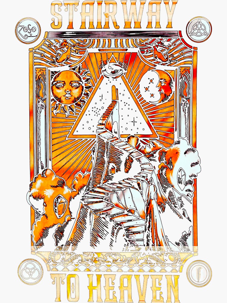 "Vintage Led Zep Stairway" Sticker for Sale by Muzla | Redbubble