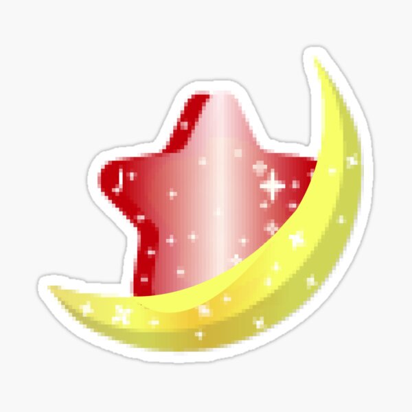 "Cute red star and moon" Sticker for Sale by Snakepearl | Redbubble