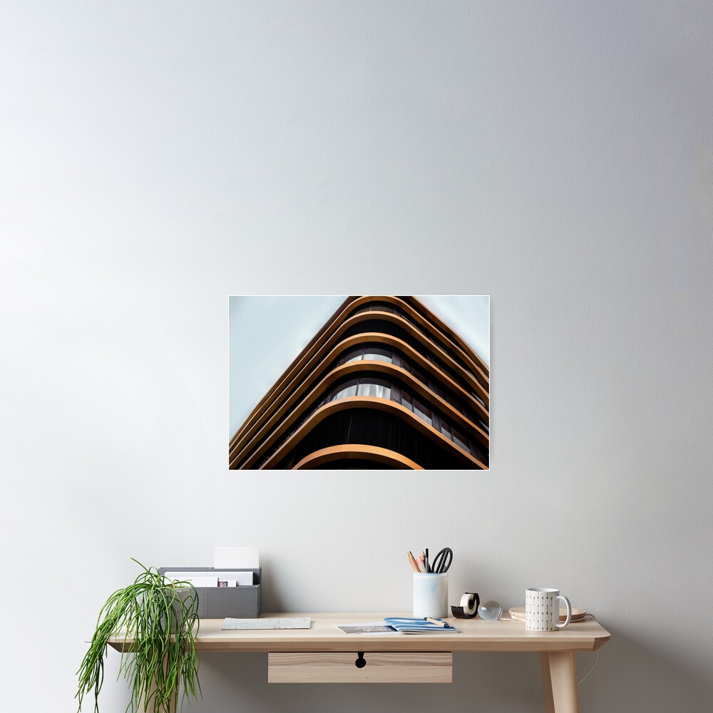 "Worm's eye vie of brown glass window. " Poster for Sale by MemeCaps ...