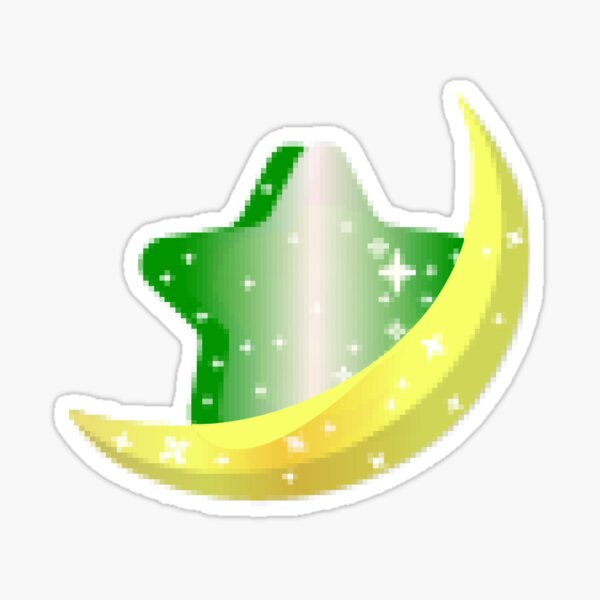 "Cute green star and moon" Sticker for Sale by Snakepearl | Redbubble