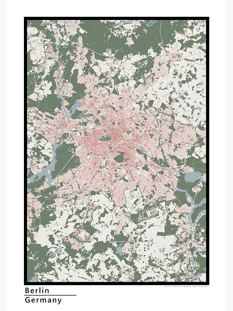 Berlin - city plan / map / figure ground plan - multicolored realistic ...