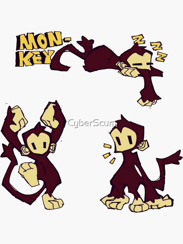 "blocky monkey" Sticker for Sale by CyberScum | Redbubble