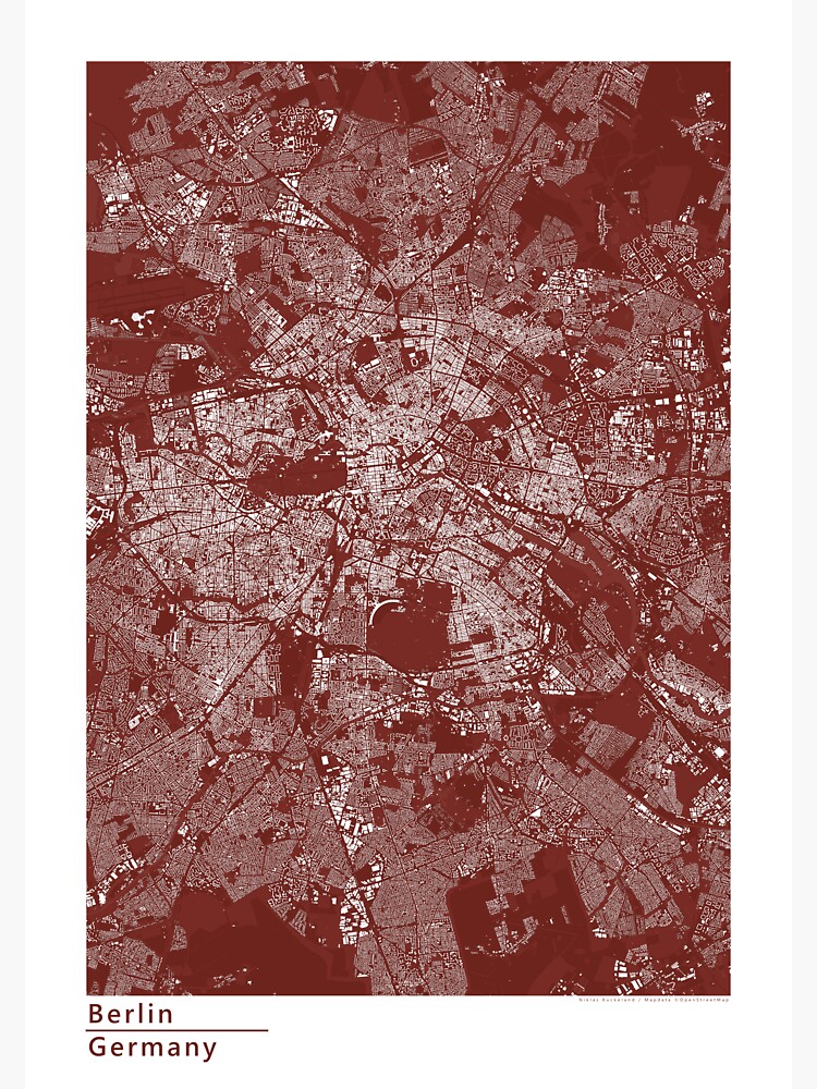 Pegatina «Berlín - plano de la ciudad / mapa / plano de la figura ...