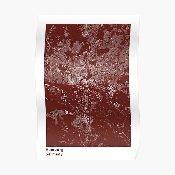 Póster «Hamburgo - mapa de la ciudad / mapa / plano de la figura ...