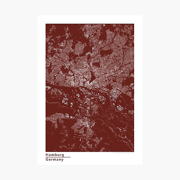 Lámina fotográfica «Hamburgo - mapa de la ciudad / mapa / plano de la ...
